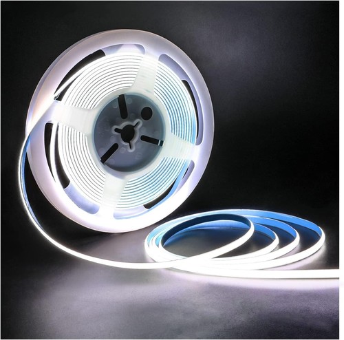 5M Cool White COB LED Strip 12V High Density COB Dotless Led Tape Light ...