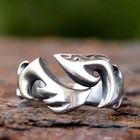 Stainless Steel Punk Flame Fire Band Ring Silver Dragon Knot Signet ...