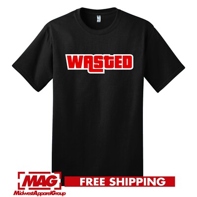 GTA WASTED 2C T-SHIRT Grand Theft Auto Gaming Funny Videogame Shirt Tee ...
