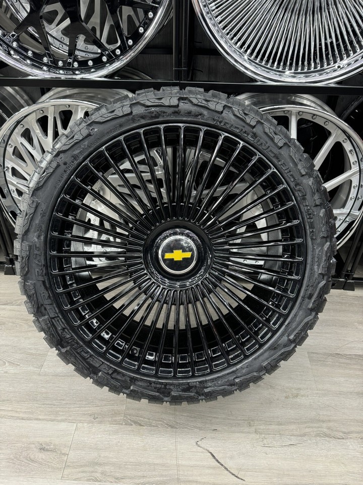 24" INCH CADILLAC ESCALADE RIMS Wheels Tire 4 set 6X139 Off Road Triple ...