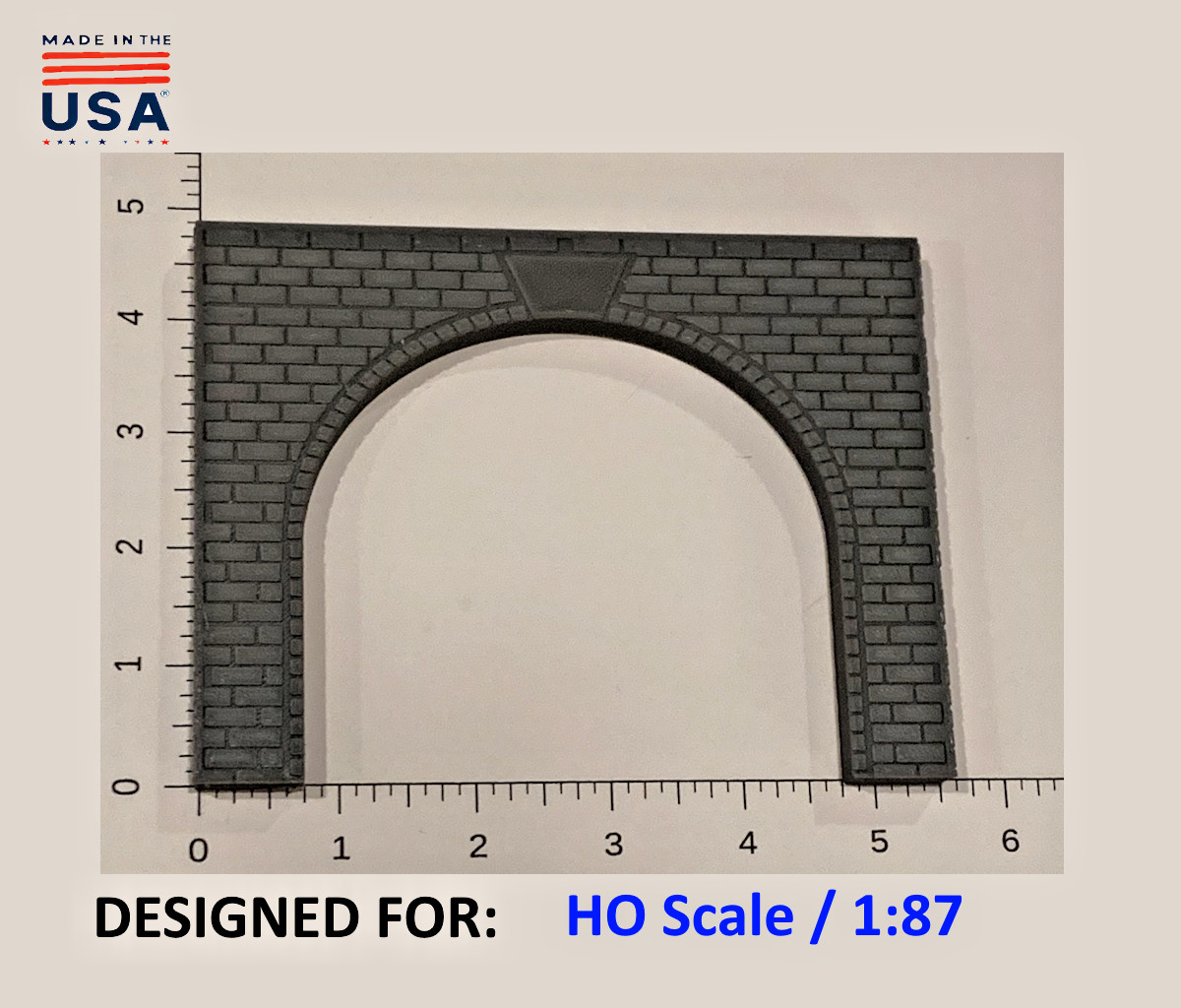 HO Scale Stone Single Train Tunnel Portal 4 inch, H0 Model Railroad