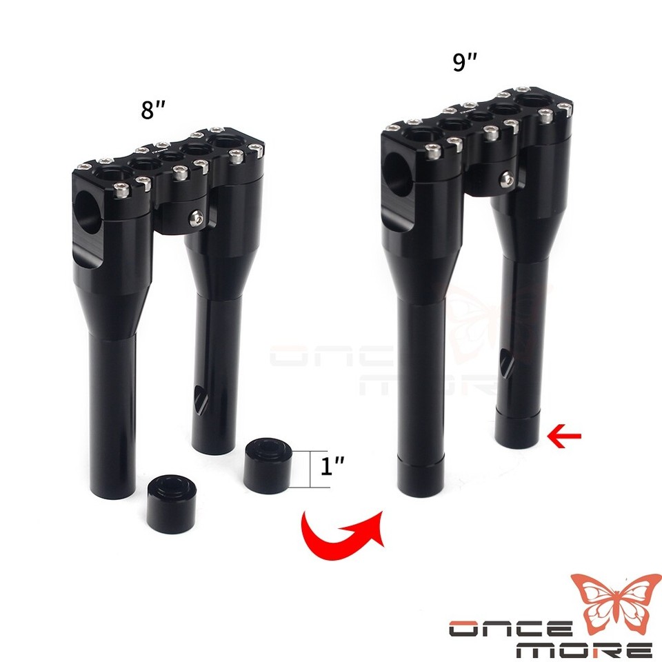 1" Handlebar 6" or 7" Upright Riser For Harley Dyna Softail Street Bob ...