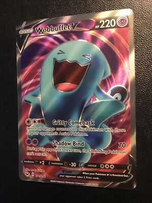 Wobbuffet V 191/202 NM Full Art Ultra Rare SWSH Pokemon Card. Fast ...