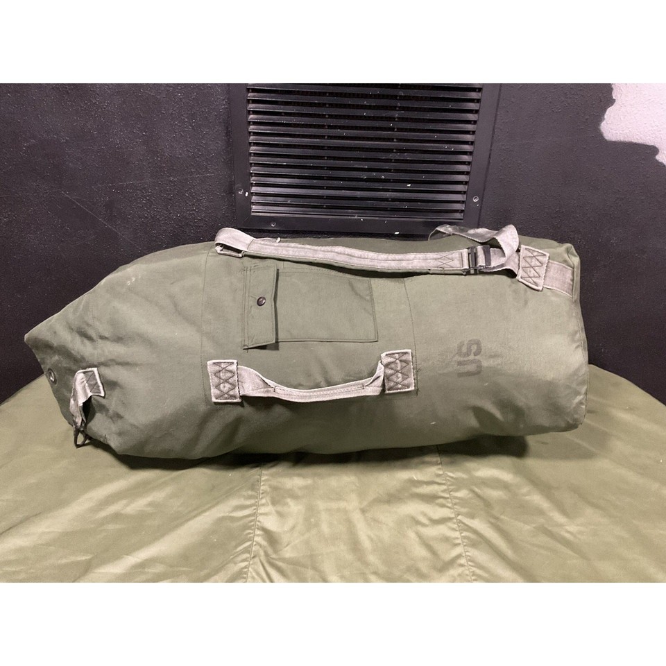 USGI Military / Army Duffel / Sea Bag Luggage Top Load 2 Strap OD Nylon - Good | eBay