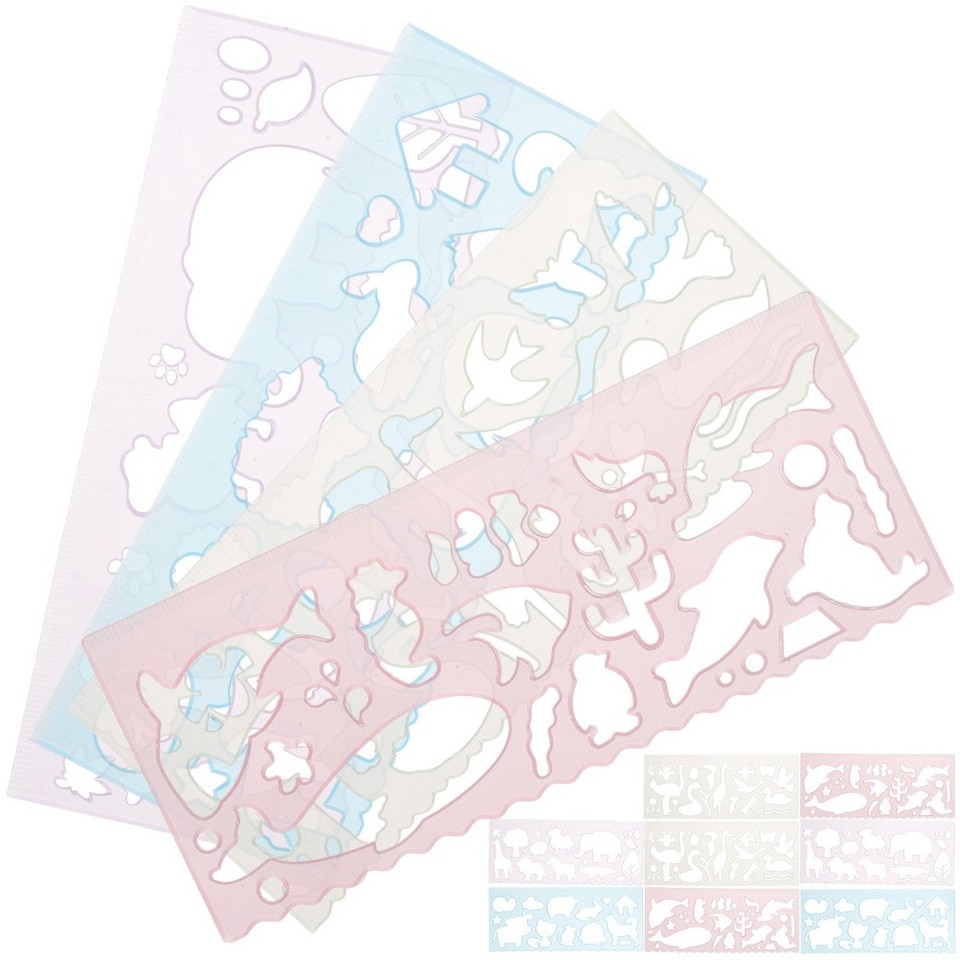 12 Pcs Geometric Template Ruler Child Tracing Paper for Drawing Kids ...