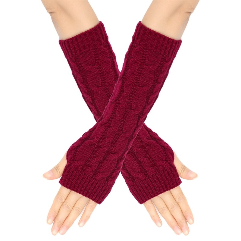 2pcs Women s Fashionable Arm Warmers Knitted Fingerless Mitten Unisex ...