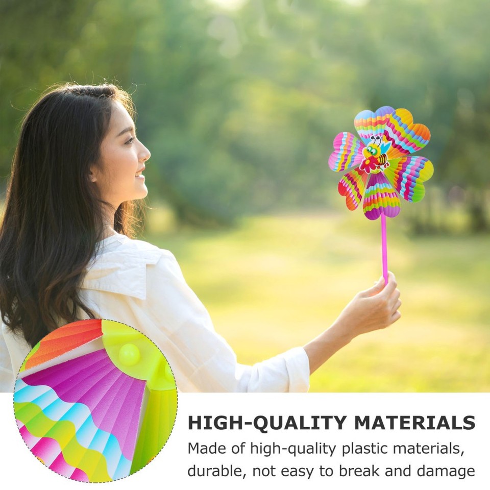 6 PCS Child Lawn Pinwheels Plastic Windmill Yard Decorations Garden ...