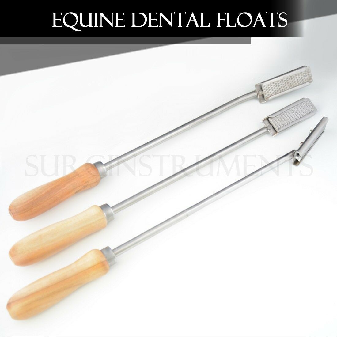 Set of 3 Equine Dental Float Rasp Down,Up,Straight Veterinary German ...
