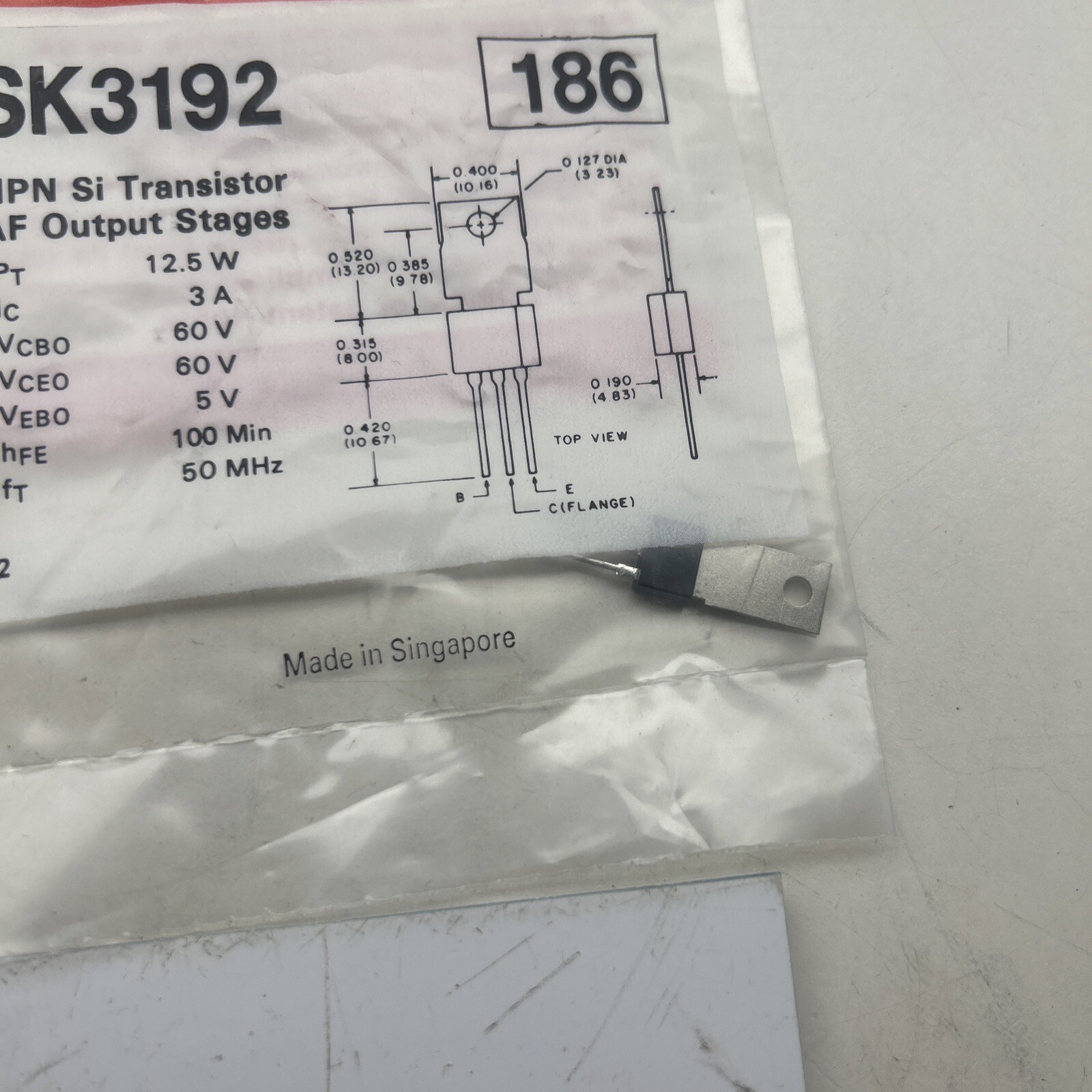 Lot of 3 - RCA SK Series SK3912 PNP Si AF Transistor TV, CB, VCR | eBay