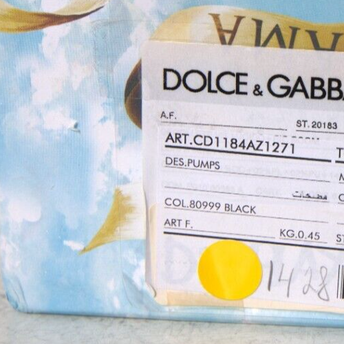 DOLCE & GABBANA Shoes Black Leather BOOM Patch Heels Pumps EU36 / US5.5 ...