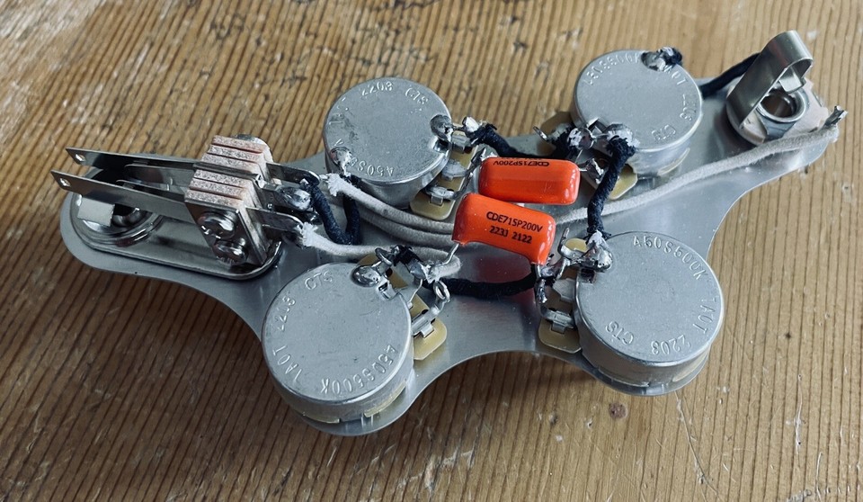 Gibson SG 50's Wiring 500k CTS Brass Shaft Pots .022 Orange Drop ...
