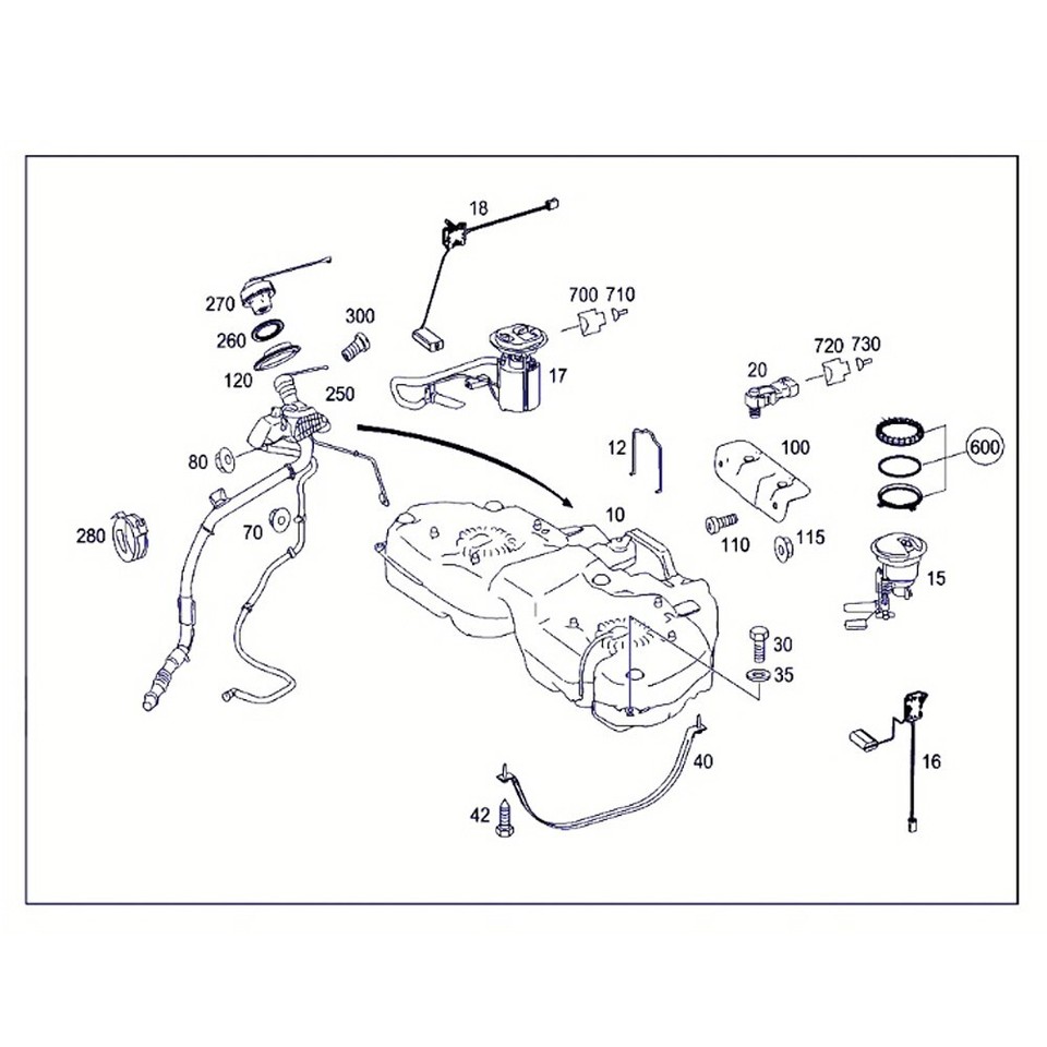 2514701094 Fuel Gas Pump Level Sending Assembly For 2006-2012 Mercedes ...