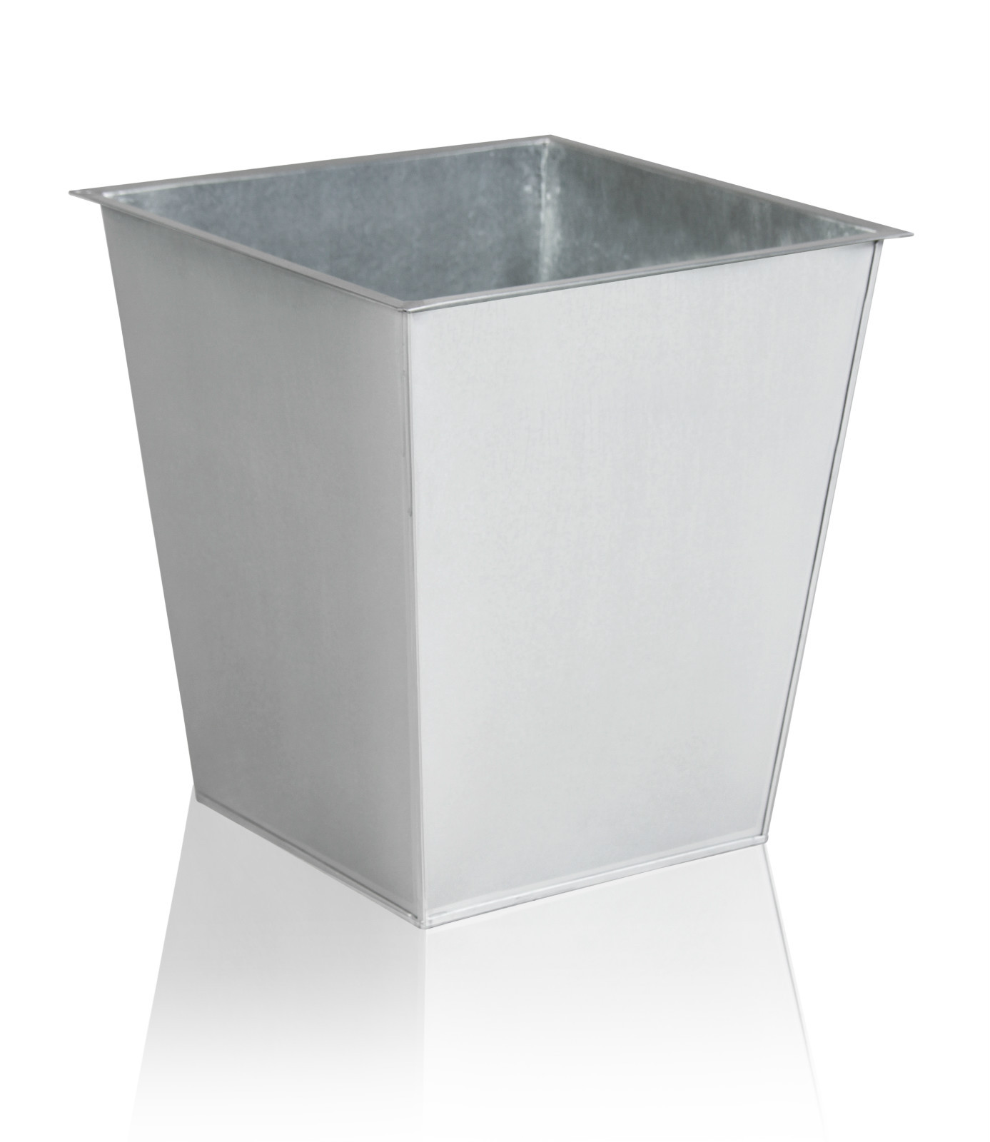 Zinc Silver Outdoor Planter Plant Pot Steel Metal Garden Indoor Inserts ...