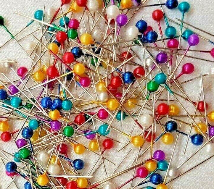 200 Pearl Dressmaking Pins Sewing Craft Hemming Tailors Pins Assorted ...