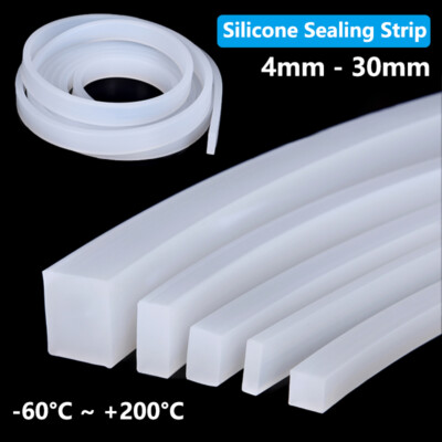 Silicone Rubber Square Bar 4-30mm Solid Sealing Strip Gasket Waterproof ...