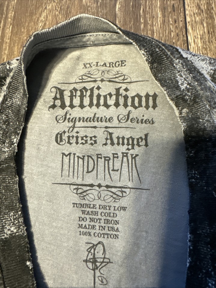 Vintage Affliction Criss Angel All Over Print Cyber Goth Grunge NWT 2XL ...