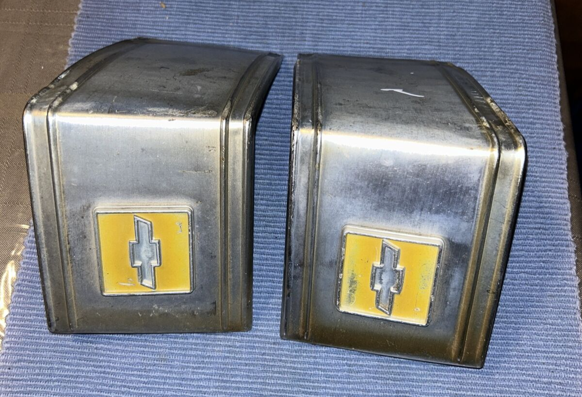 73-79 Chevy C10 C20 C30 Truck Rear Cab Corner Trim Moulding Bowtie OEM ...