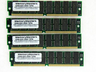 128 MB MEG 4x 32MB EDO SIMM 72 pin 60 ns 60NS NON-PARITY Memory RAM ...