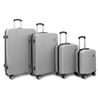 Hard Shell Silver Classic Suitcase Set ABS Cabin Luggage Case Holiday ...