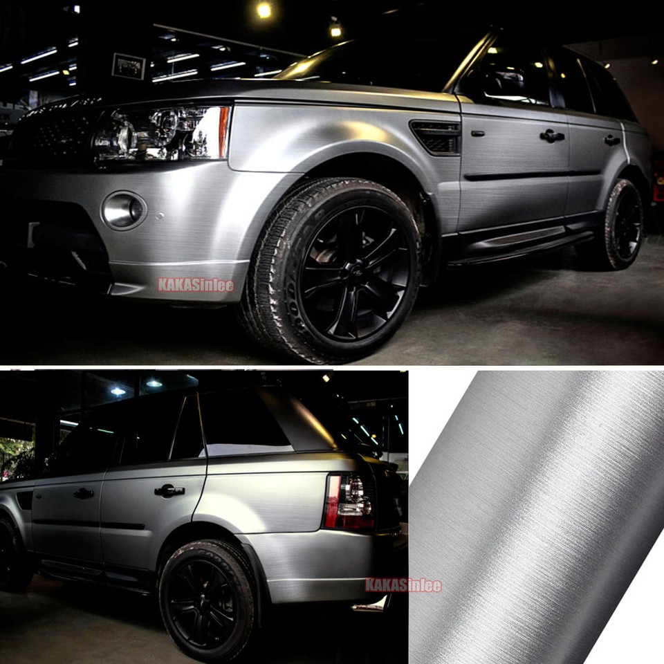 Stretch / Car Matte Satin Chrome Brushed ALUMINUM Vinyl Wrap Sticker ...