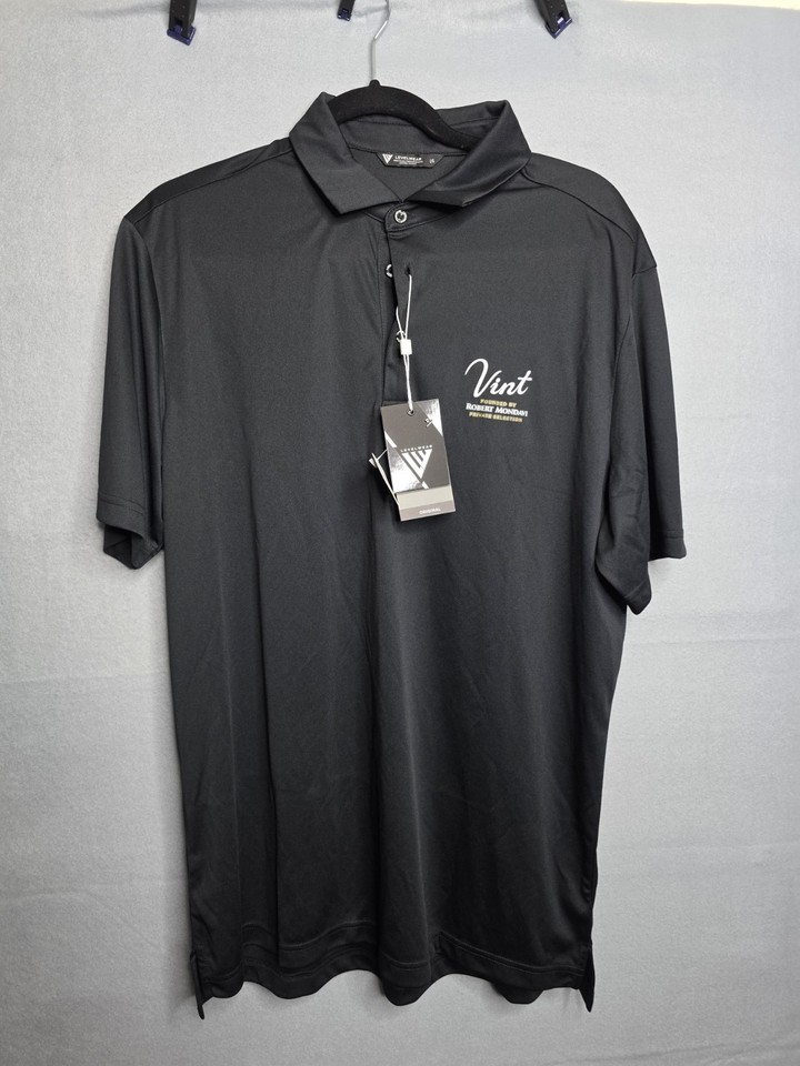 VINT Robert Mondavi Mens Polo Shirt L Black Easy Care Short Sleeve Polo NWT | eBay