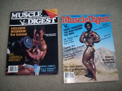 2 vtg MUSCLE DIGEST 1980 Bodybuilding FITNESS Arnold SERGIO Olympia ...