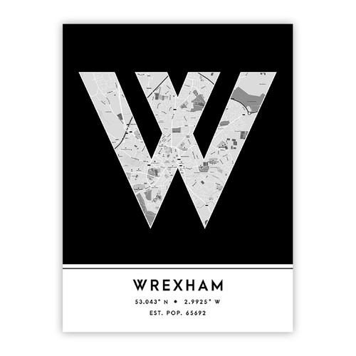 Wrexham Wales City Map Typography Unframed Wall Art Print 12x16 In | eBay