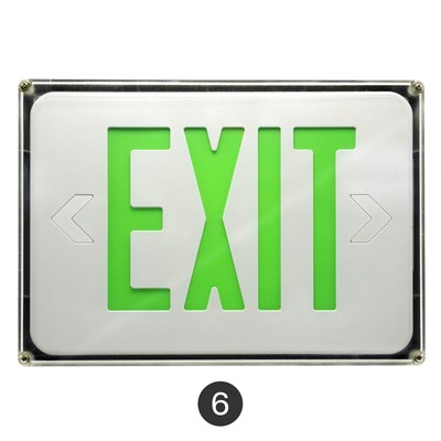 LSP 6 PACK LED Green Exit Sign Emergency Light, Ceiling & Wall Mounting ...