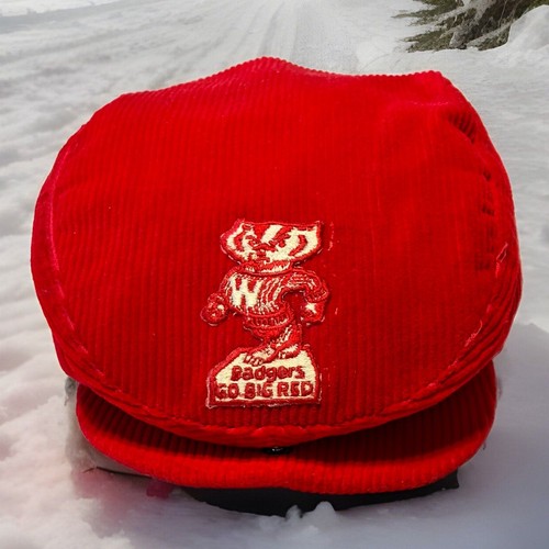 1970's Vtg UW University of Wisconsin Badgers Red Bucky Beret Cap Hat ...