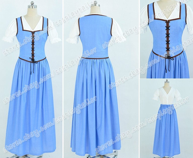 Homemade Belle Costume Blue Dress