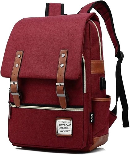 Unisex Backpack, Square Shape, color red, Equipped with USB Charging ...