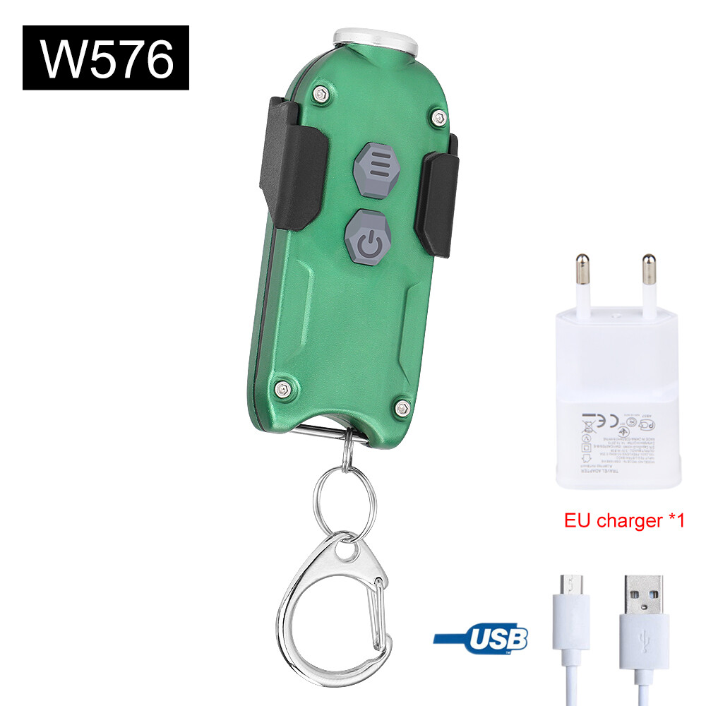 Bright Mini Metal LED Keychain Flashlight Key Ring Light Torch USB ...