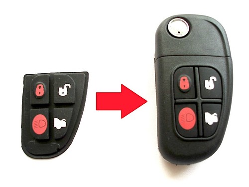 RFC 4 button rubber pad for Jaguar X S XJ XJ6 XJ8 XJR Type remote flip ...