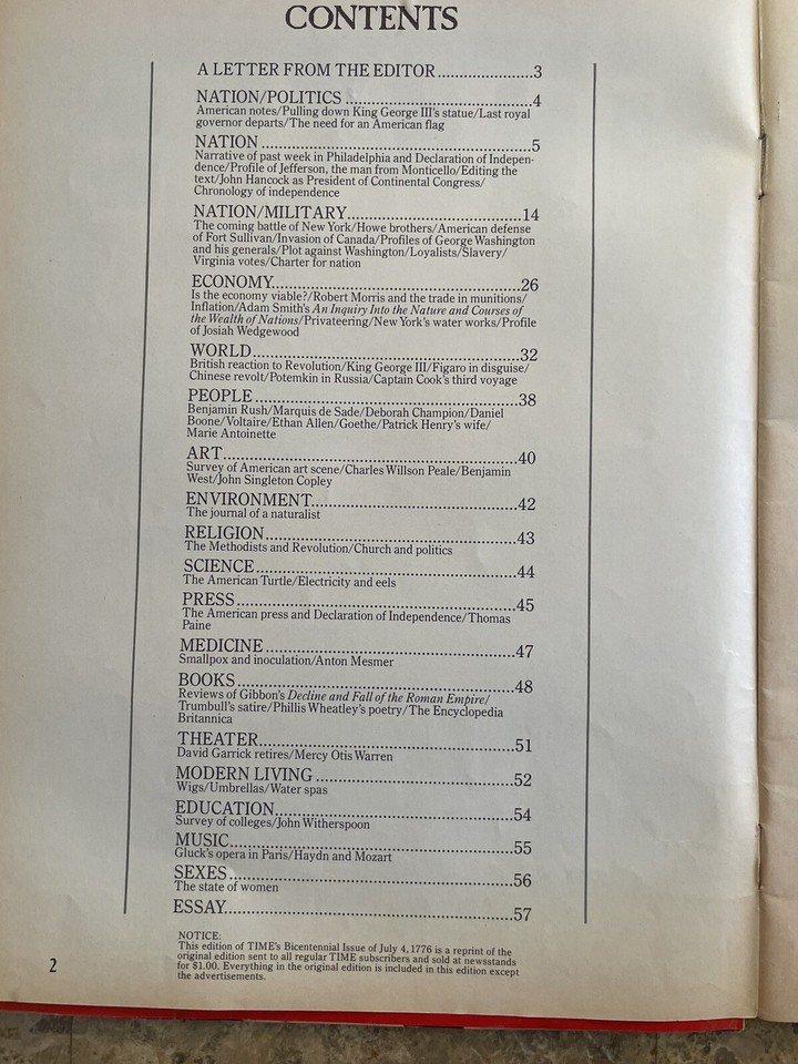 TIME Magazine Special Bicentennial Issues 1776-1976 Featuring Jefferson ...