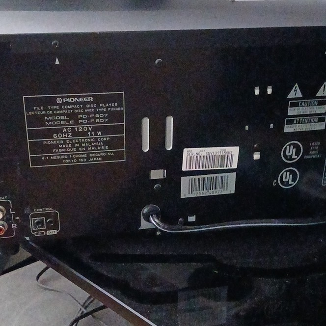 Pioneer PD-F607 CD Changer Black Stereo RCA Optical CD Text Home Audio ...