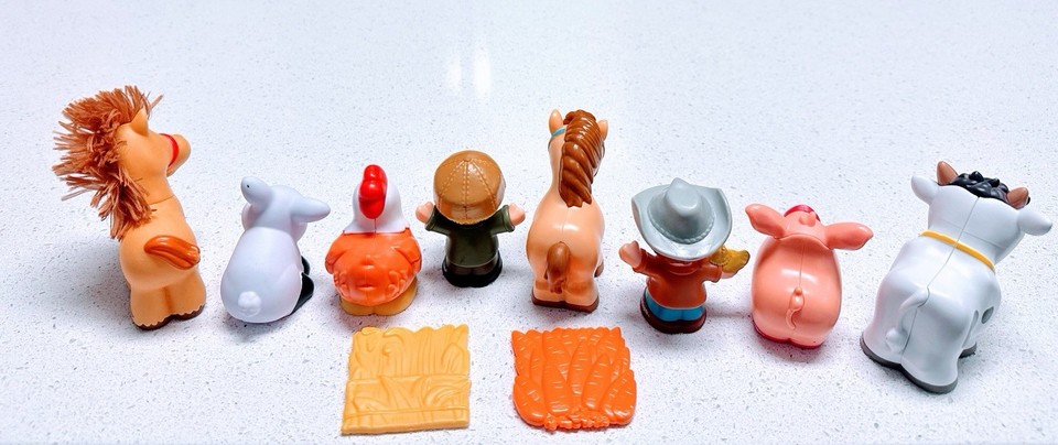 Fisher-Price Little People Farm Animals Chicken Horse Cow Farmer Corn ...