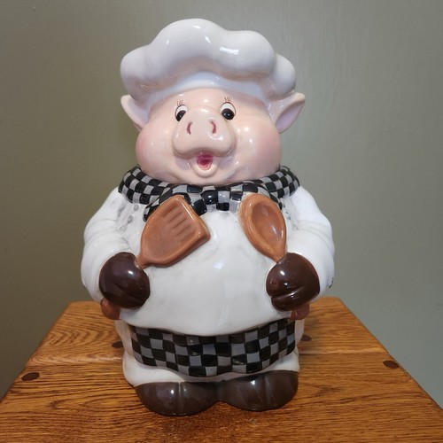 Vintage Mercuries Pig Porky Chef with Spatula & Spoon Cookie Jar | eBay