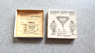 Paris Garters - A. Stein & Co. Makers Chicago Box and Guarantee Card c ...