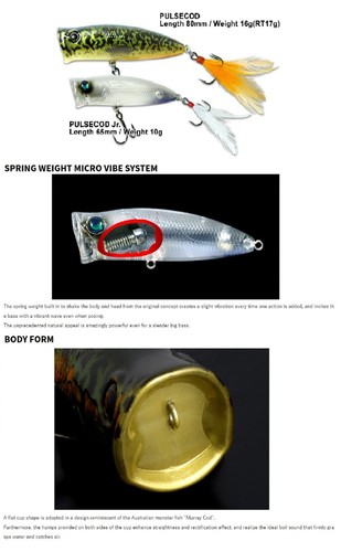 Deps Pulsecod Popper Floating Lure 80mm 16 grams 01 (9010) | eBay