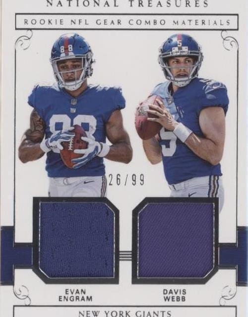 2017 Panini National Treasures - Rookie Nfl Combo Materials Evan Engram ...
