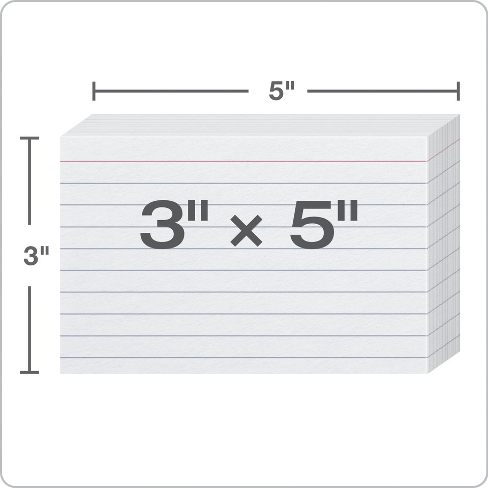 1000 White Ruled Index Cards 3x5 Inches Perfect for Notes School Office ...
