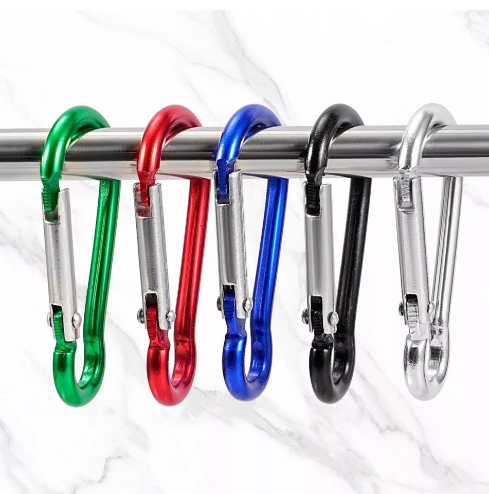 1, 2, 5 or 10 x CARABINER Small Spring Clip Snap Clasp Hook Keyring ...