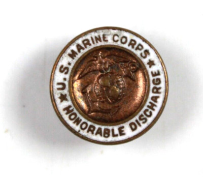WWII USMC MARINE CORPS HONORABLE DISCHARGE LAPEL PIN BUTTON MARINES ...