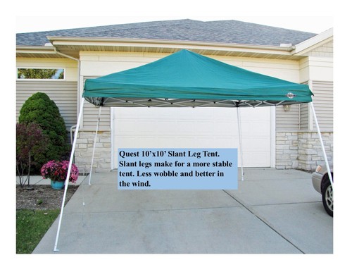 Quest 10x10 Canopy Slant Leg Tent with 4 Wall Side Walls | eBay