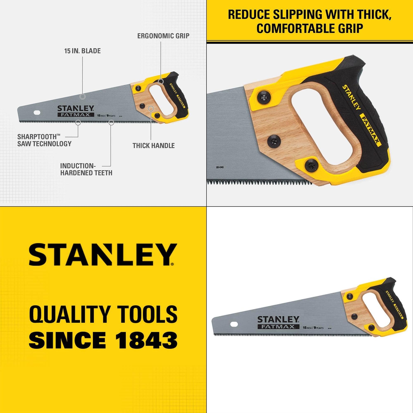 15 In. Fatmax Hand Saw With Wood Handle | Panel Stanley Steel Plastic ...