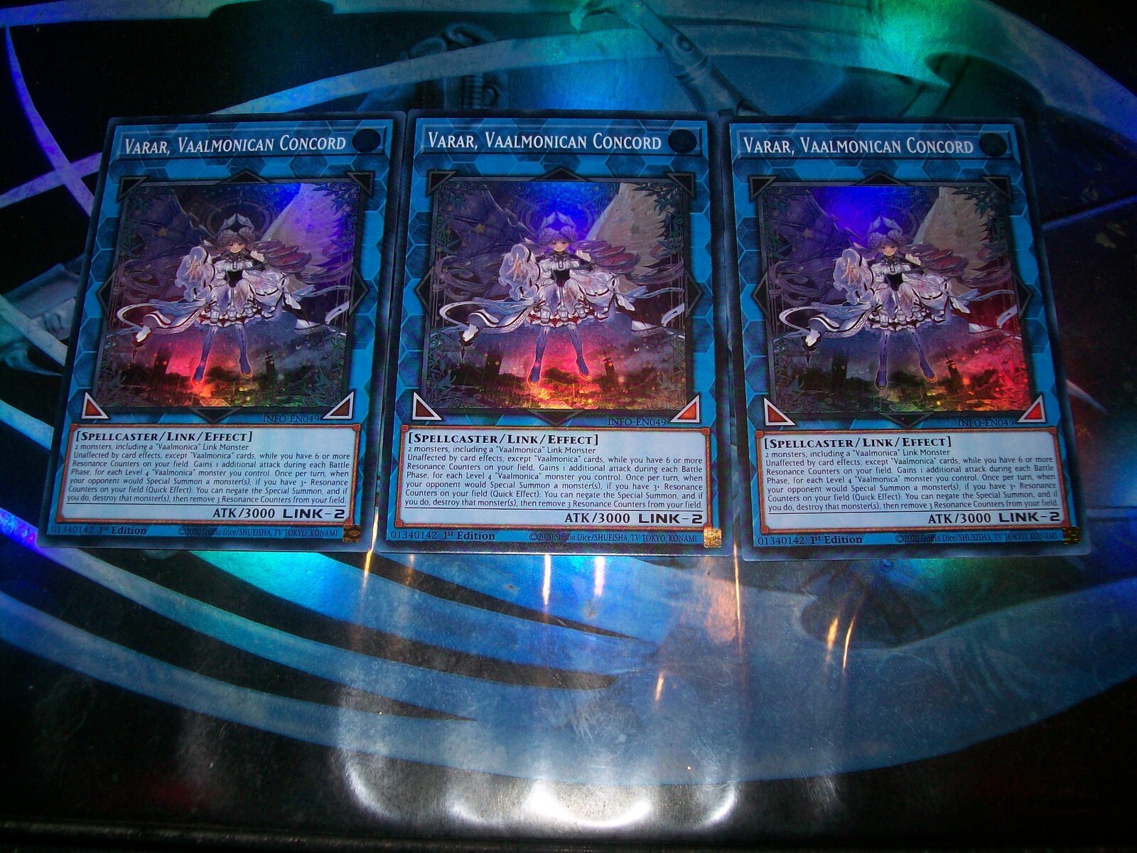 3x Varar, Vaalmonican Concord 1st Edition Super Rare INFO-EN049 Yu-Gi ...