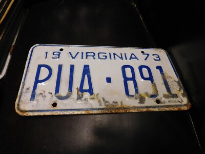 Virginia License Plate VA # PUA 891 Tag Expired on or before 1975 | eBay