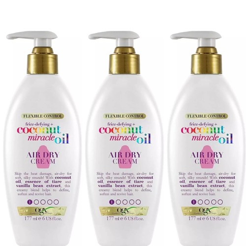 OGX Frizz Defying Coconut Miracle Oil Air Dry Cream 3 x 177ml | eBay UK