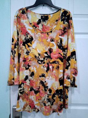 Plus 3X Multi color print blouse by JM Collection | eBay