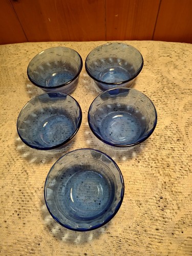 Set of 5 Vintage Pyrex Glass Cobalt Blue 6oz Custard Cups Ramekin #463 ...